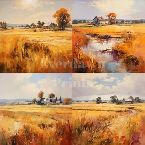 24 Watercolor Autumn Farmland, High Quality PNG, 300 Dpi, Clipart ...