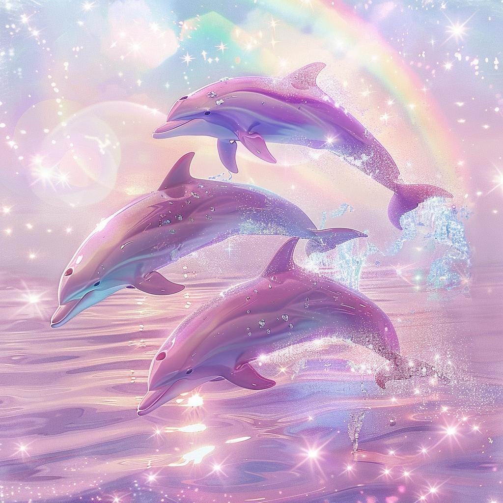 24 Sparkly Dolphin Clipart, Pastel Ocean Animals, Cute Sea Creature ...
