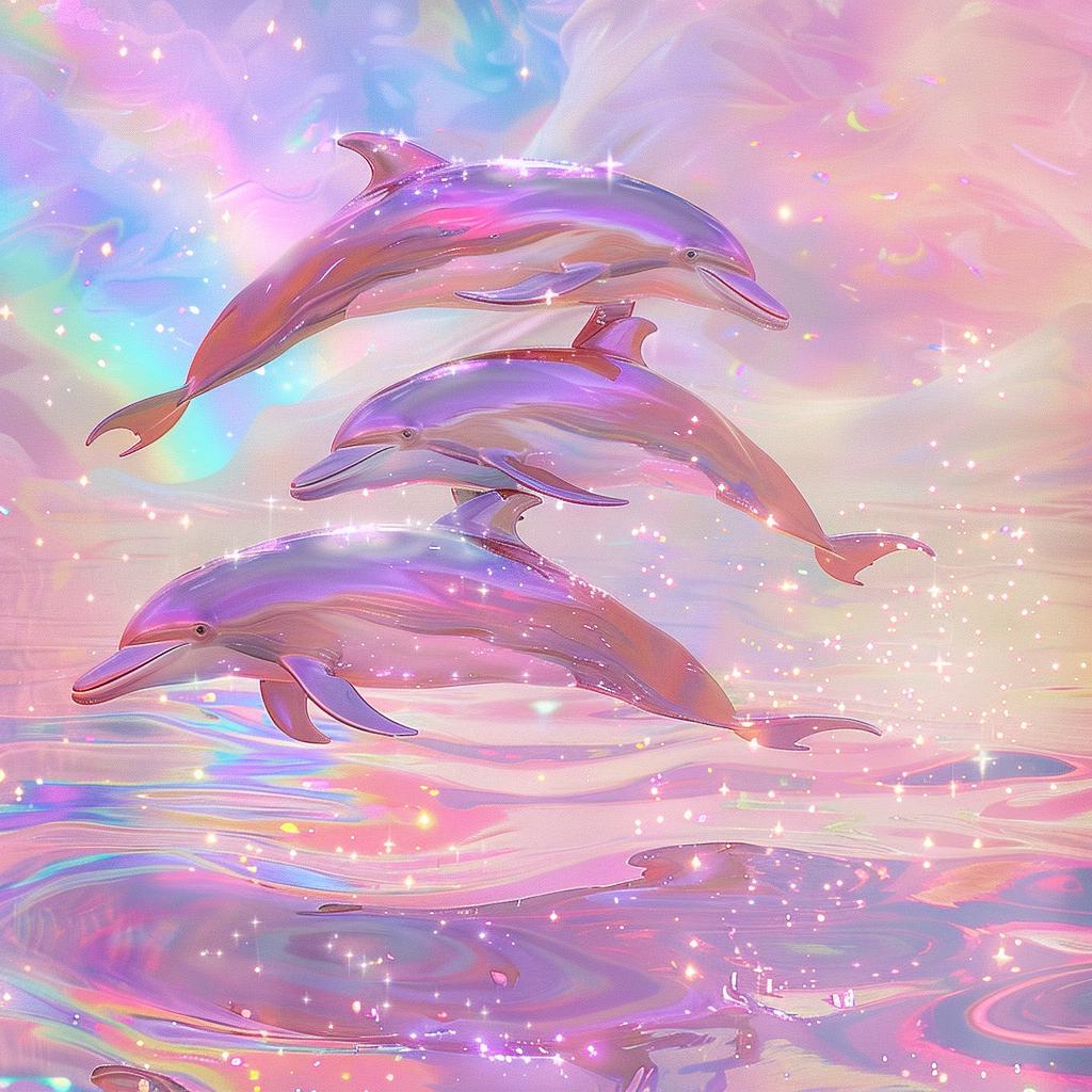 24 Sparkly Dolphin Clipart, Pastel Ocean Animals, Cute Sea Creature ...