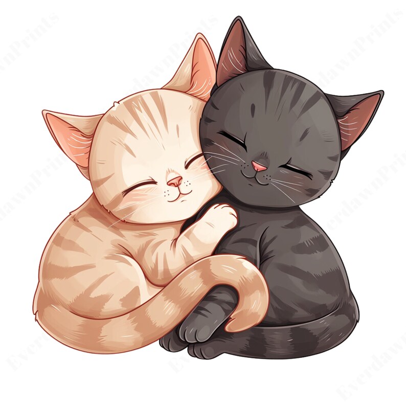 20 Two Cute Chibi Kitten Clipart, Transparent PNG Baby Shower Nursery ...