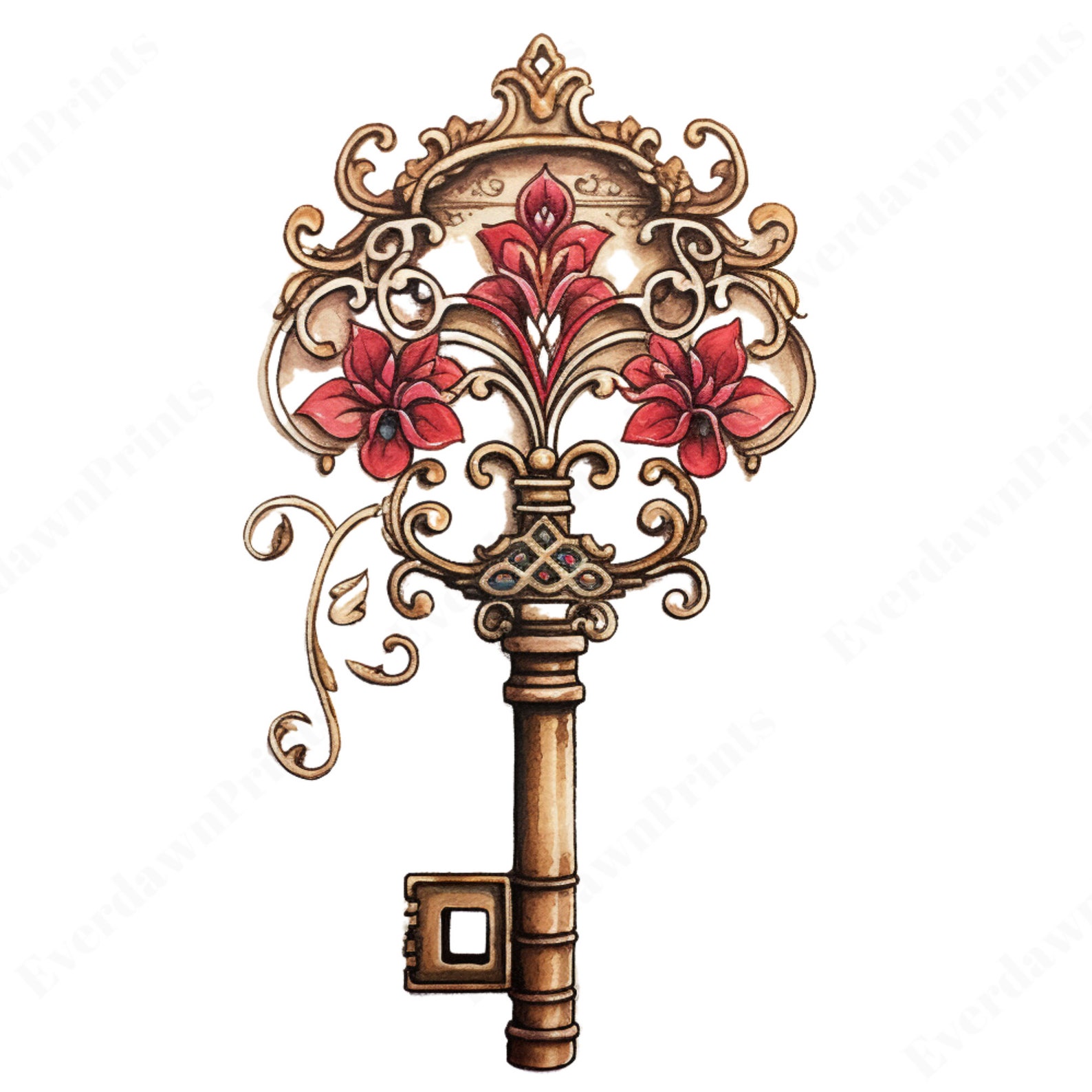 17 Watercolor Vintage Key Clipart, Transparent PNG, Vintage Clipart ...