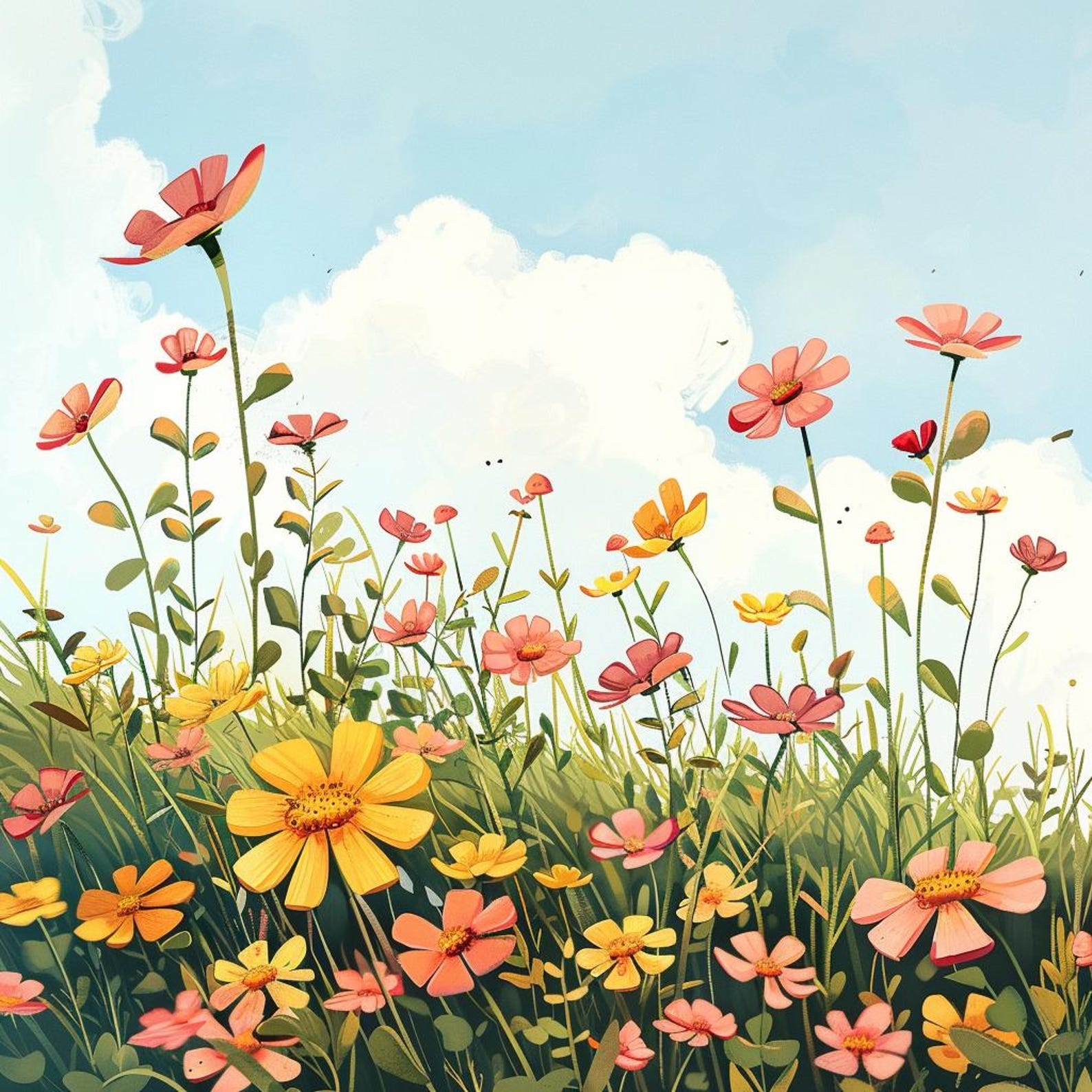 24wildflower Clipart, Meadow Clipart, Floral Clipart, Flower Field ...