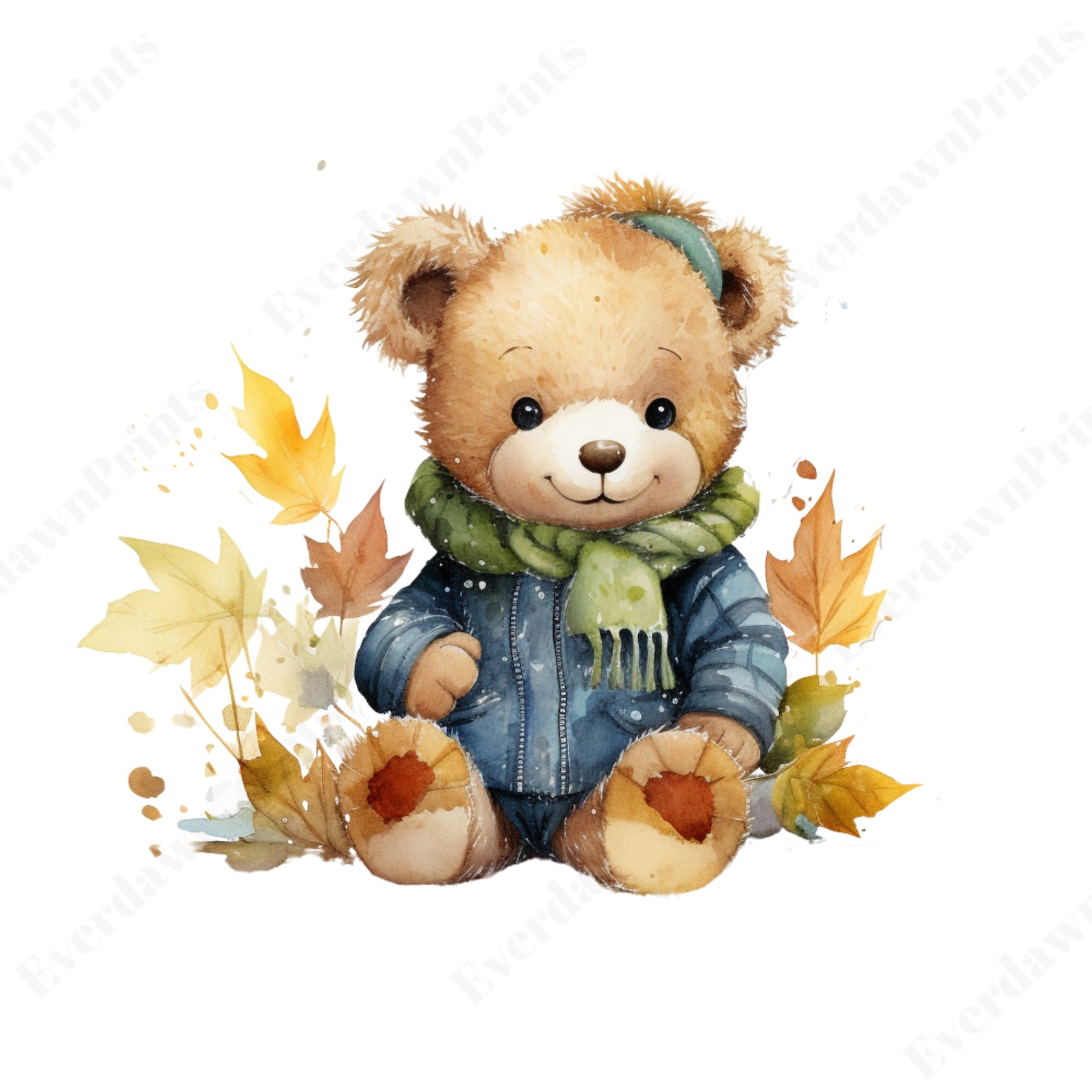35 Fall Teddy Bear Clipart, Teddy Bear Clipart, Autumn Teddy Bear ...
