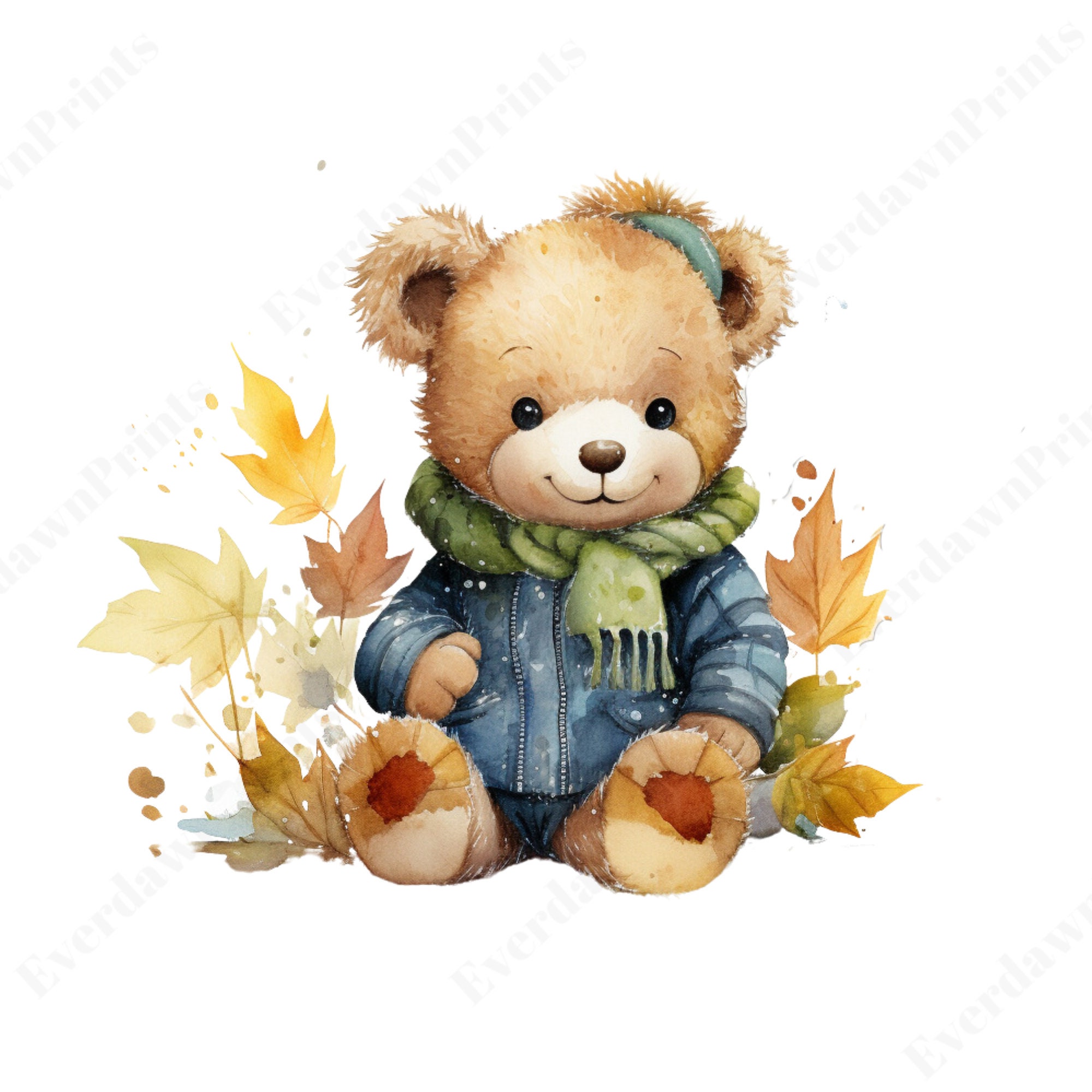 35 Fall Teddy Bear Clipart, Teddy Bear Clipart, Autumn Teddy Bear ...