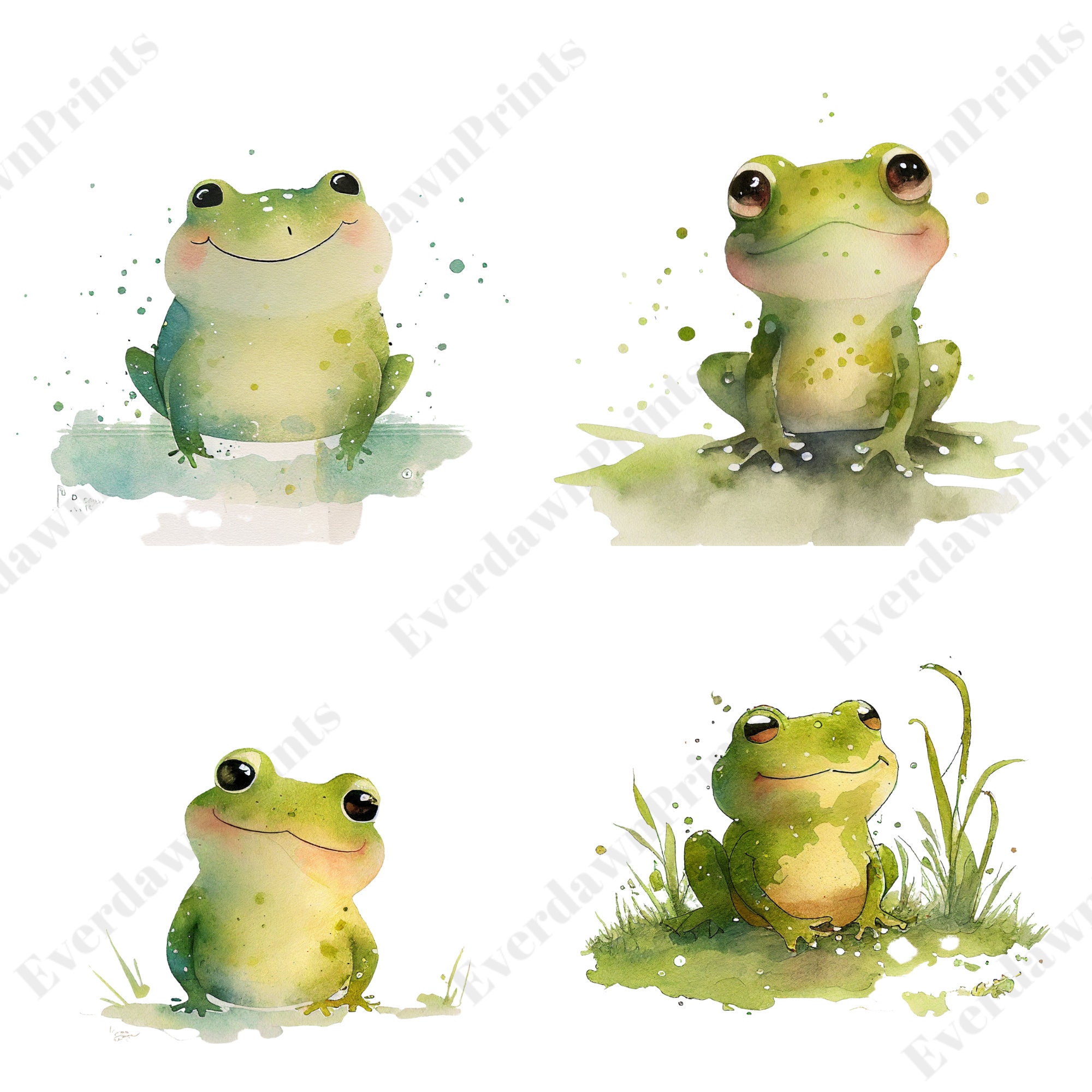 15 Cute Frog Clipart, High Quality Transparent PNG, Watercolor, Frog ...