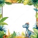12 Watercolor Jurassic Palm Leaves Frames, Dino Borders, Dino Frames ...