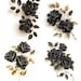 24 Black and Gold Rose Clipart, Floral Design Clipart, Digital Flower ...
