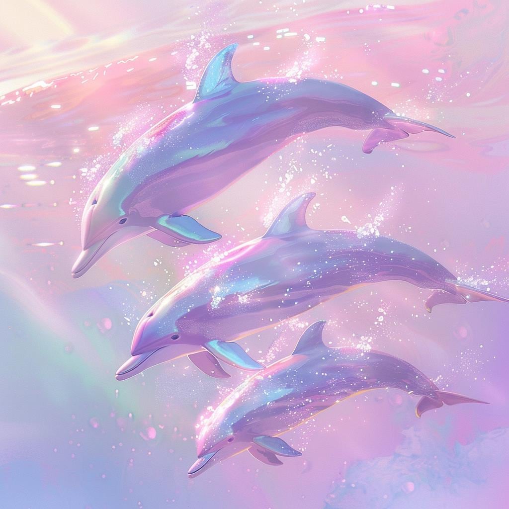 24 Sparkly Dolphin Clipart, Pastel Ocean Animals, Cute Sea Creature ...