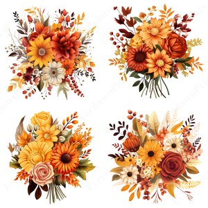 28 Autumn Floral Clipart, Autumn Bouquet, High Quality Transparent ...