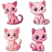 21 Cute Cartoon Pink Kitten Sticker, Adorable Cat Clipart, Perfect for ...