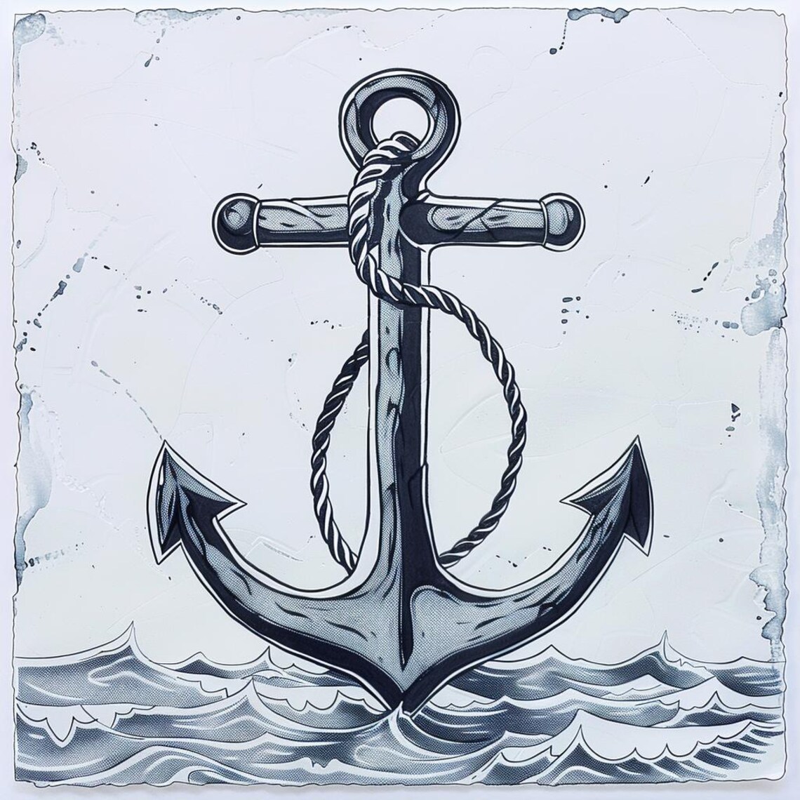 24 Nautical Anchor Clipart, Watercolor Anchor Illustration, Ocean Sea ...