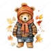 35 Fall Teddy Bear Clipart, Teddy Bear Clipart, Autumn Teddy Bear ...