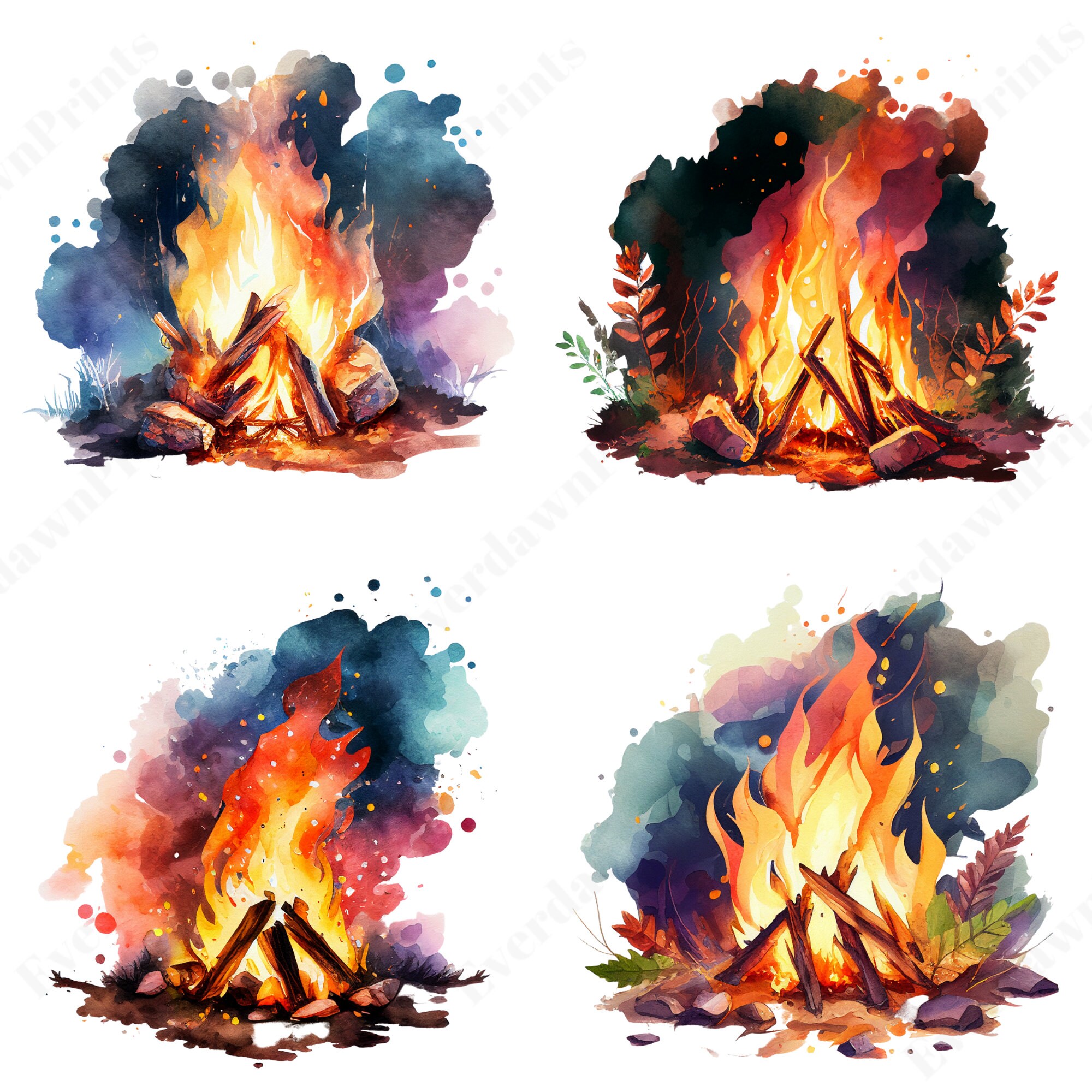 25 Watercolor Campfire Clipart, High Quality Transparent PNG ...