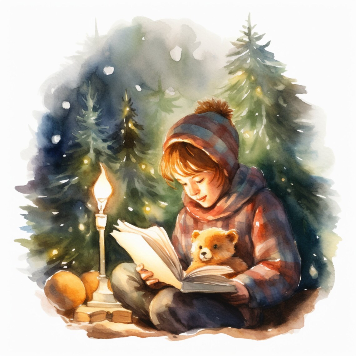 23 Cozy Holiday Reading Clipart High Quality PNG 300 Dpi - Etsy