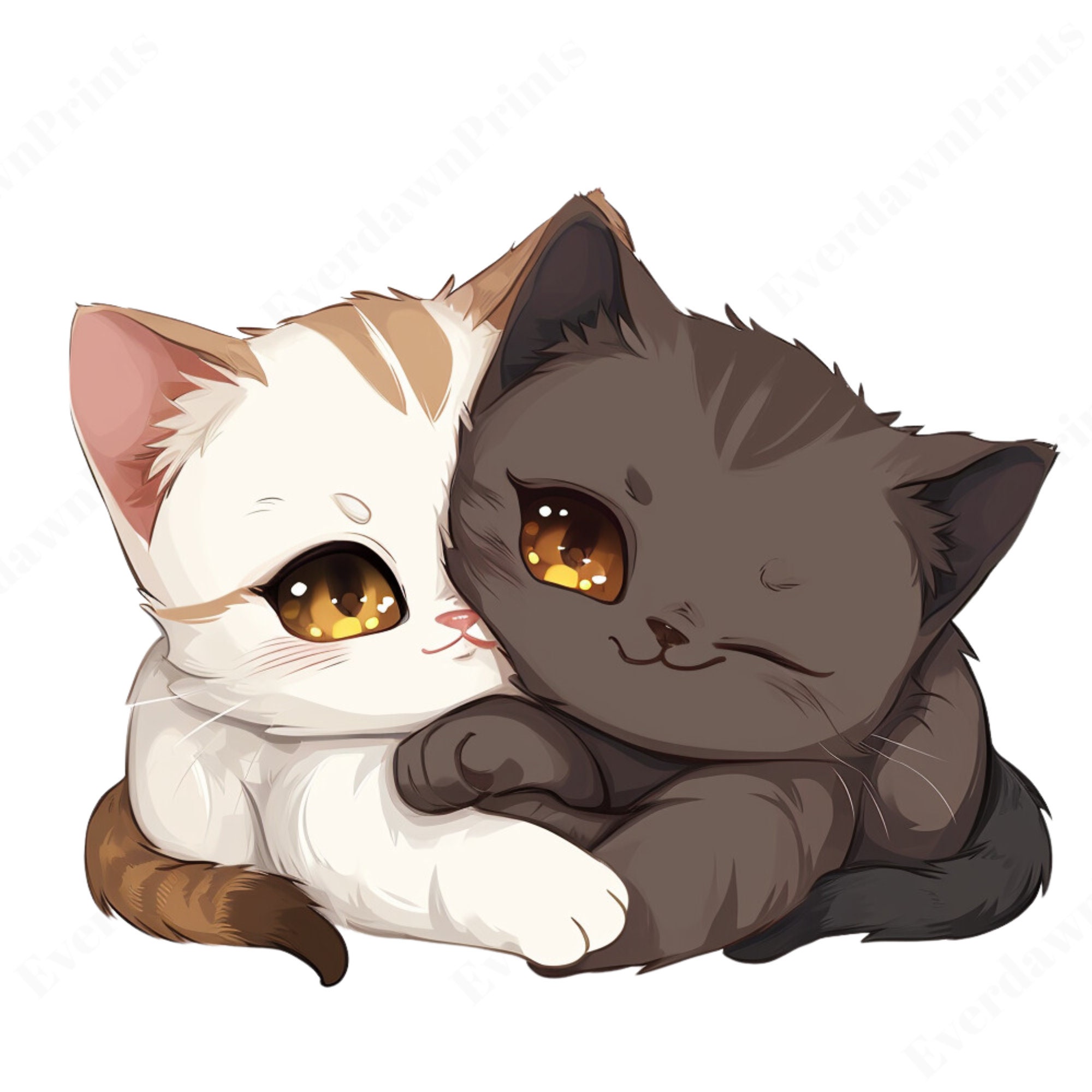 20 Two Cute Chibi Kitten Clipart, Transparent PNG Baby Shower Nursery ...
