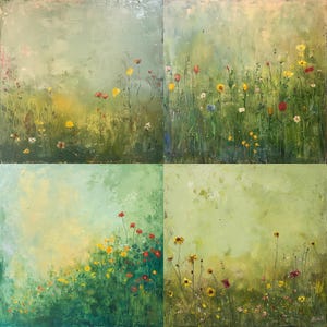 32 Wildflower Meadow Clipart, Digital Floral Art, Spring Flowers ...