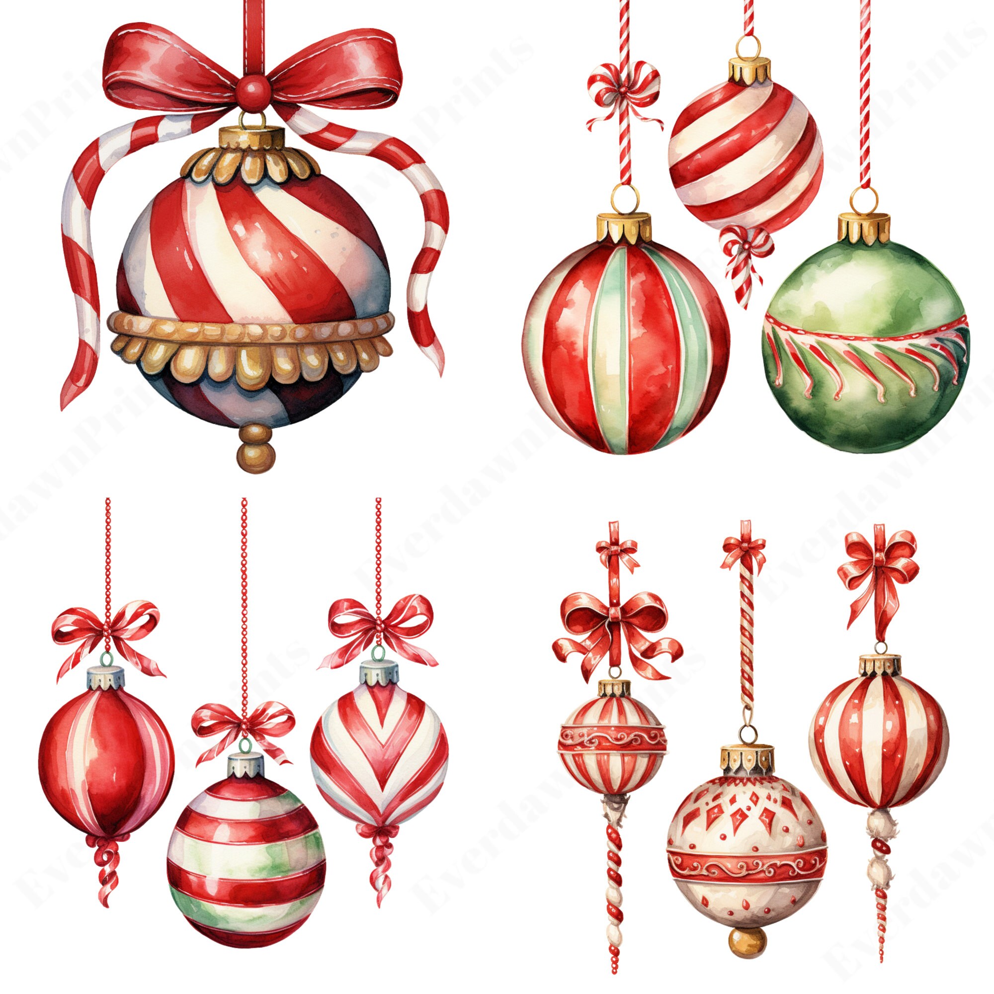 19 Christmas Bauble Clipart Volume 2, Transparent Clipart, Merry ...