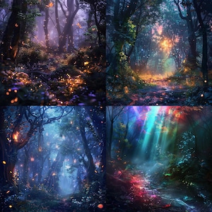 56 Enchanted Forest Clipart, Magical Woodland, Fairy Tale Scene ...