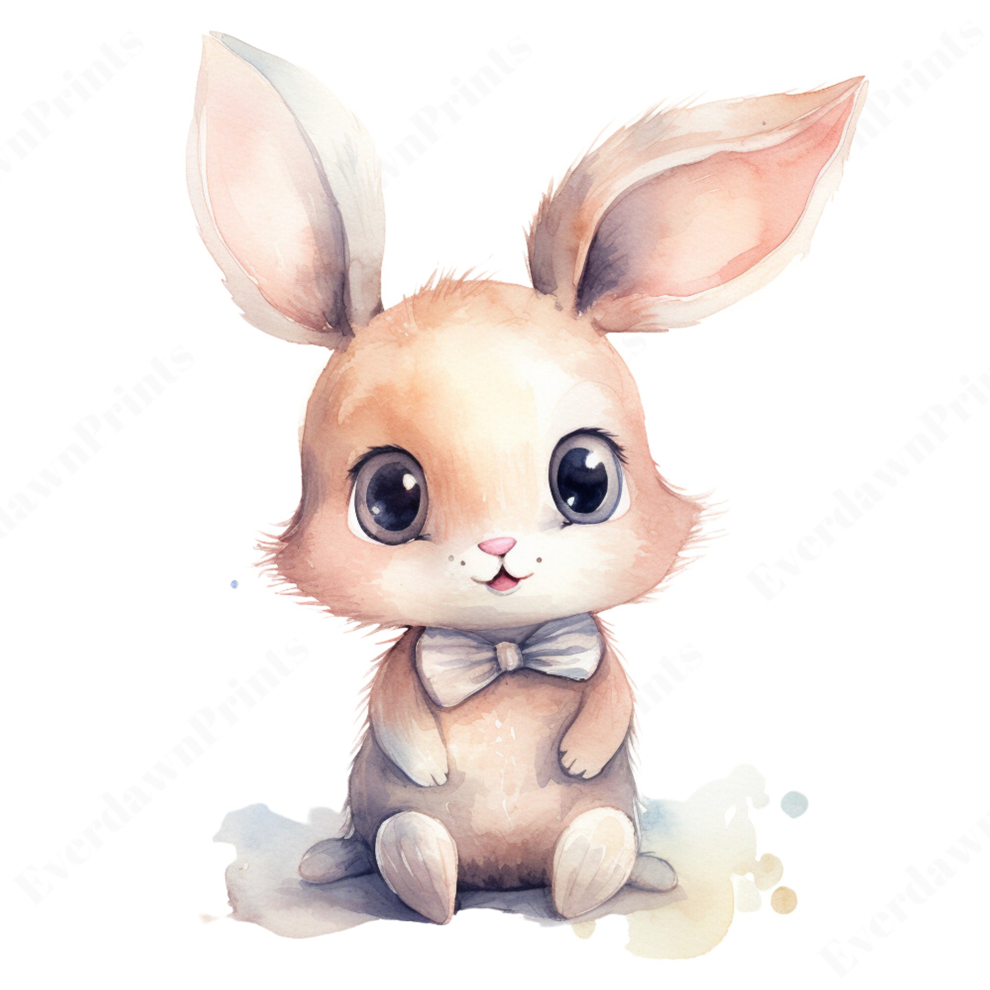 20 Watercolor Cute Bunny Clipart, Transparent, High Quality Pngs ...