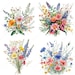 24 Watercolor Floral Bouquet Digital Print, Spring Flowers Wall Art ...