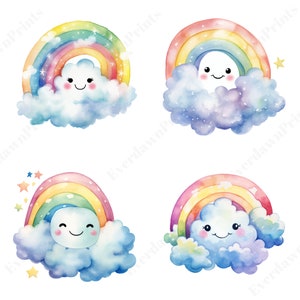 15 Happy Cloud Clipart, High Quality Transparent PNG, Watercolor, Card ...