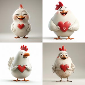24 Cute Chicken Clipart, Funny Cartoon Chicken Art, Digital Chicken ...
