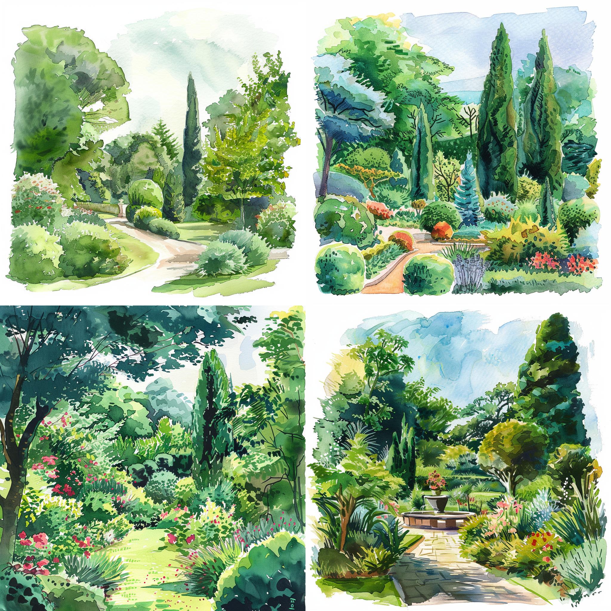 24 Watercolor Garden Clipart, Hand Painted Botanical Illustration ...