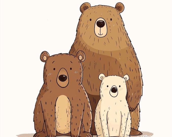 10 PNG Mother and Baby Bear Clipart – Cute Floral Bear Illustration ...