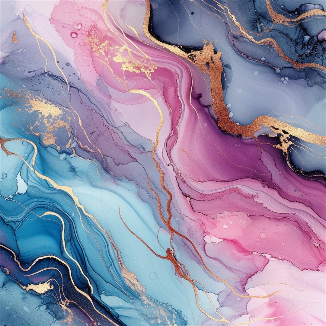 23 Marbled Texture Backgrounds, Blue and Purple Marble, Digital ...