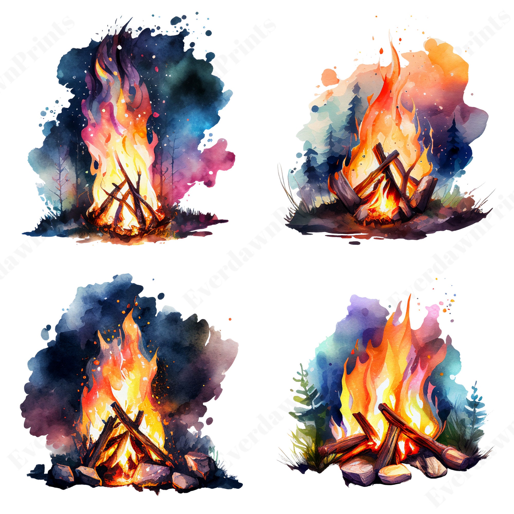 25 Watercolor Campfire Clipart, High Quality Transparent PNG ...
