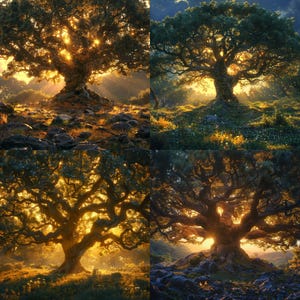 24 Enchanted Fairy Tale Tree Clipart, Magical Tree Illustration Digital ...