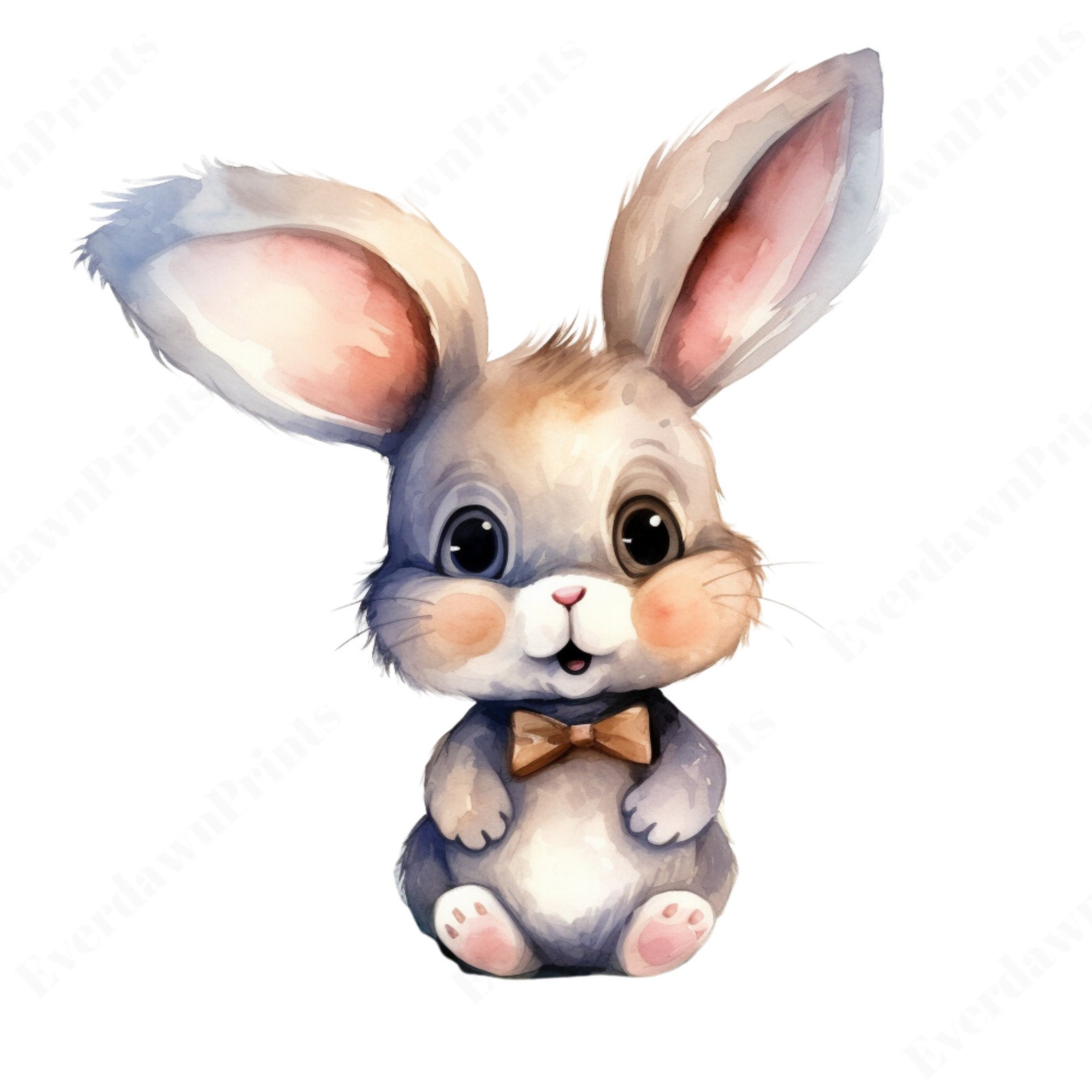 20 Watercolor Cute Bunny Clipart, Transparent, High Quality Pngs ...
