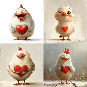 24 Cute Chicken Clipart, Funny Cartoon Chicken Art, Digital Chicken ...