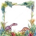 12 Watercolor Jurassic Palm Leaves Frames, Dino Borders, Dino Frames ...