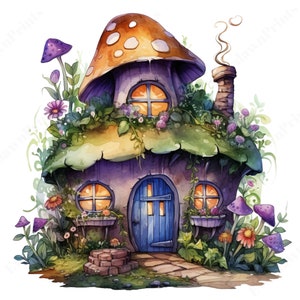 22 Watercolor Tiny Fairy House Clipart, Garden Gnomes, Transparent PNG ...