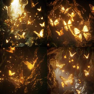 20 Golden Butterfly Clipart, Fantasy Insect Graphics, Shimmering Wing ...