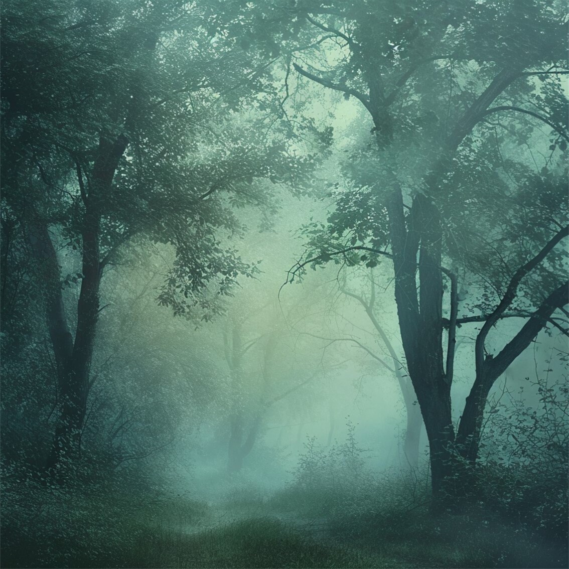 24 Misty Forest Watercolor Clipart, Watercolor Backgrounds, Forest ...