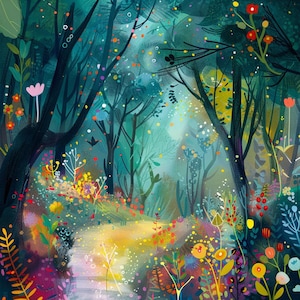 24 Magical Forest Clipart, Fantasy Woodland Digital Art, Mystical ...