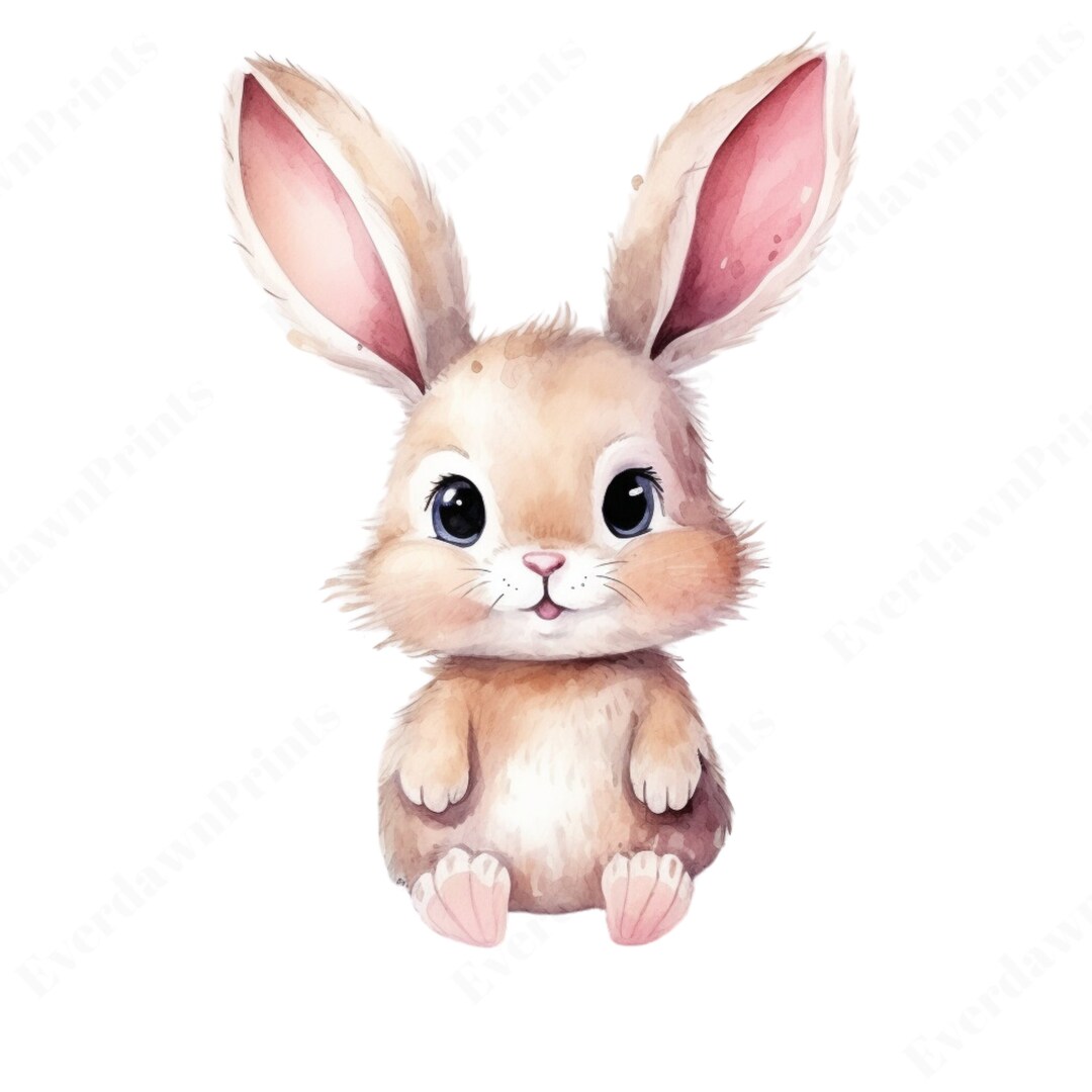 20 Watercolor Cute Bunny Clipart, Transparent, High Quality Pngs ...