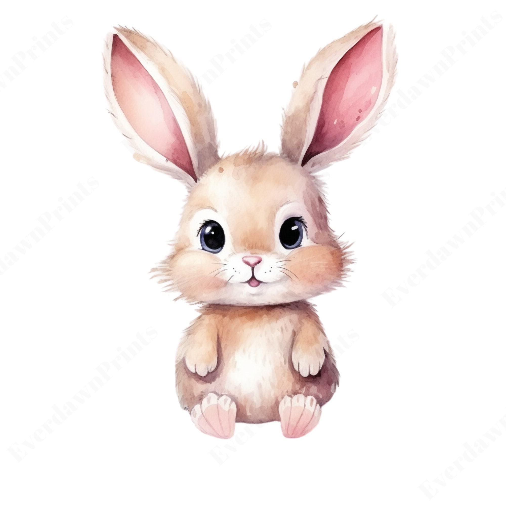 20 Watercolor Cute Bunny Clipart, Transparent, High Quality Pngs ...