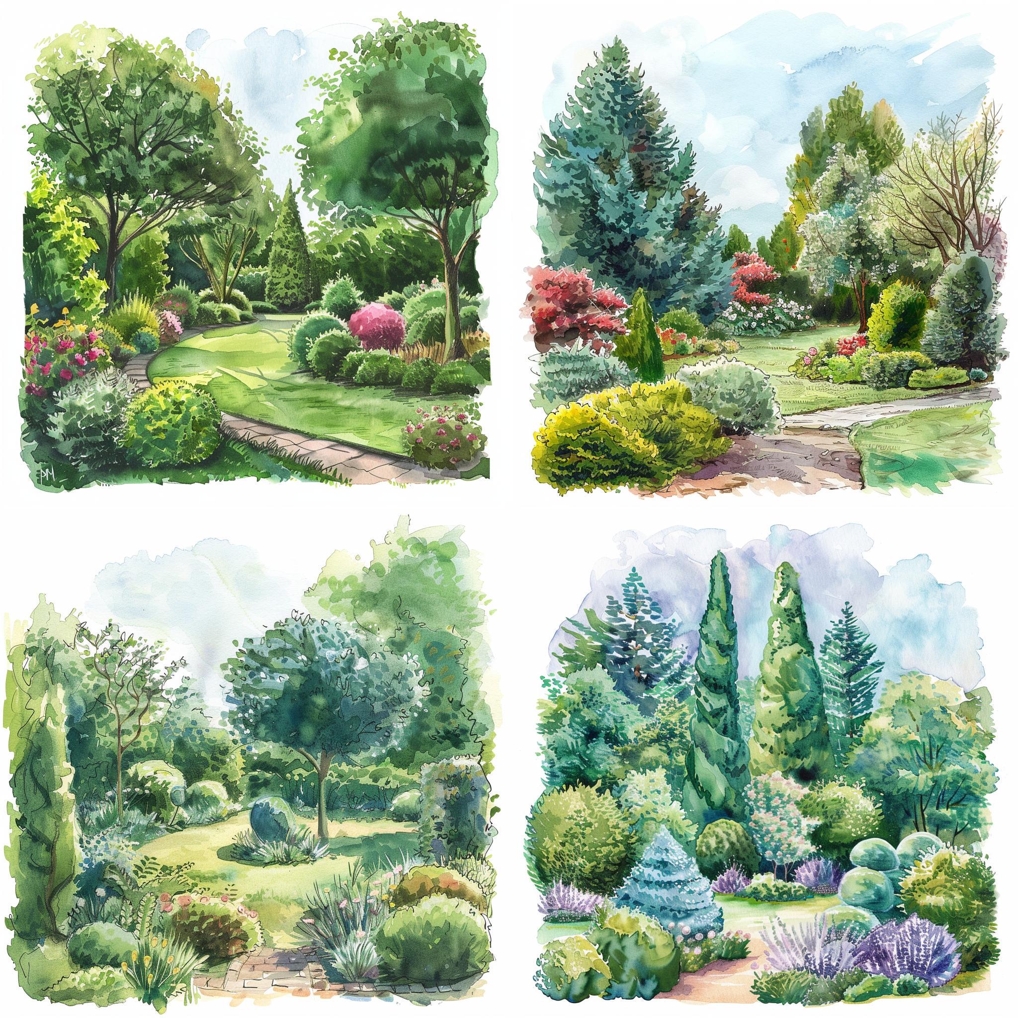 24 Watercolor Garden Clipart, Hand Painted Botanical Illustration ...