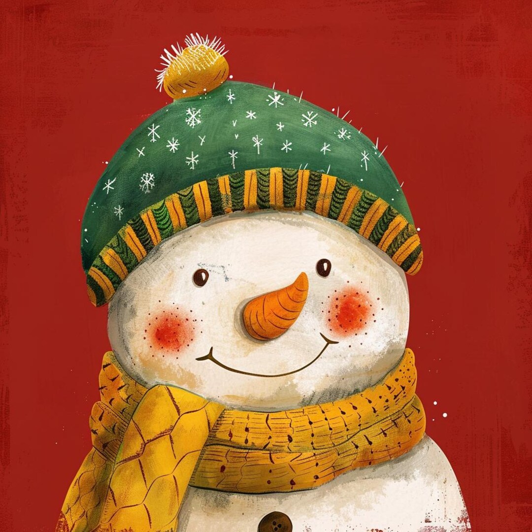 24 Cute Snowman Clipart, Christmas Holiday Snowman Illustration ...