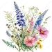 24 Watercolor Floral Bouquet Digital Print, Spring Flowers Wall Art ...