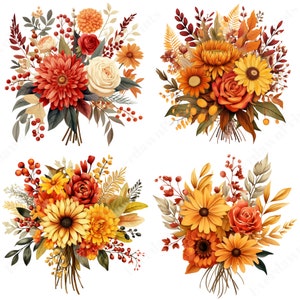 28 Autumn Floral Clipart, Autumn Bouquet, High Quality Transparent ...