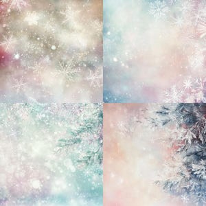 24 Snowflake Winter Clipart Background, Glitter Snowflakes Over Blurred ...