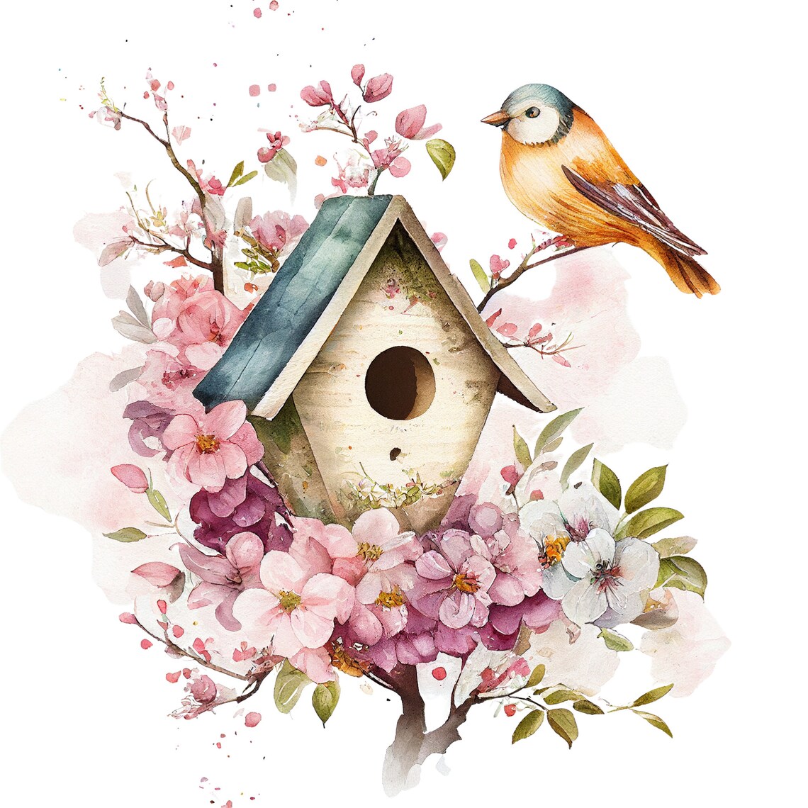 15 Watercolor Bird Houses Clipart, High Quality Transparent PNG ...