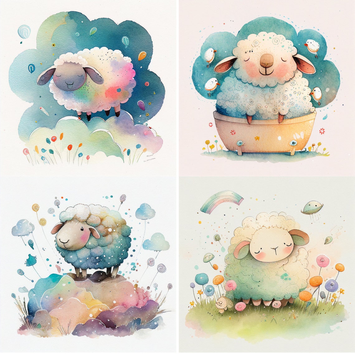 39 Cute Sheep Clipart, Child Illustration, High Quality Pngs, Nursery ...