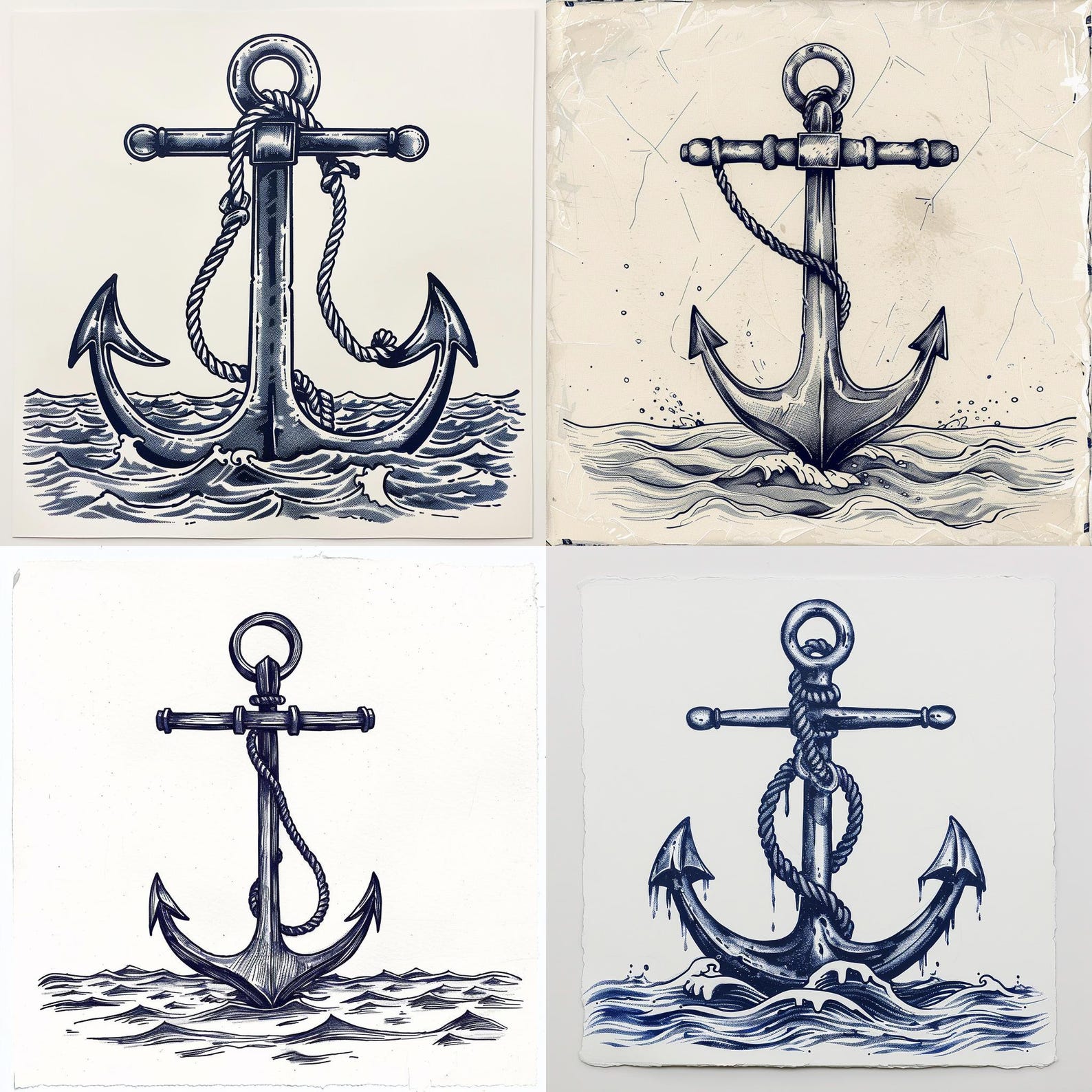 24 Nautical Anchor Clipart, Watercolor Anchor Illustration, Ocean Sea ...