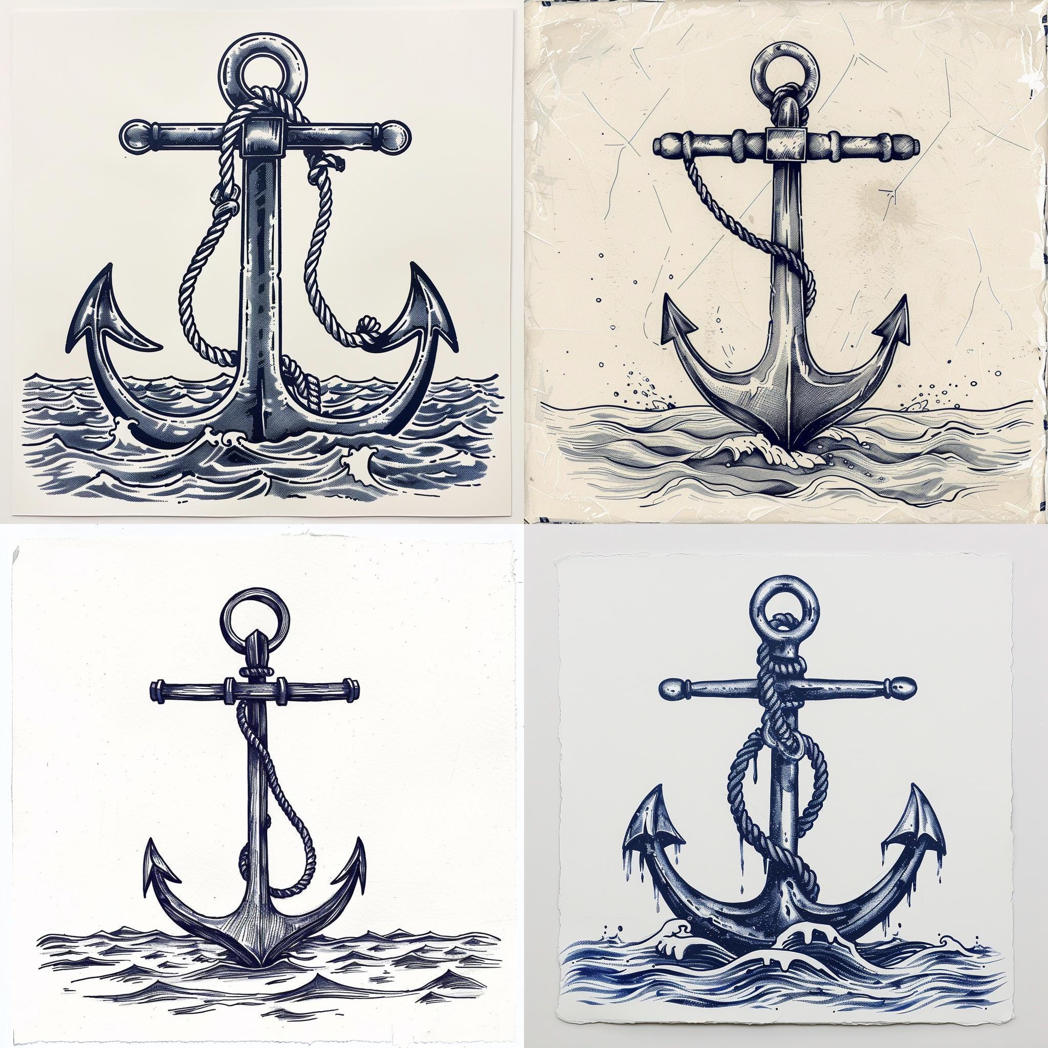 24 Nautical Anchor Clipart, Watercolor Anchor Illustration, Ocean Sea ...