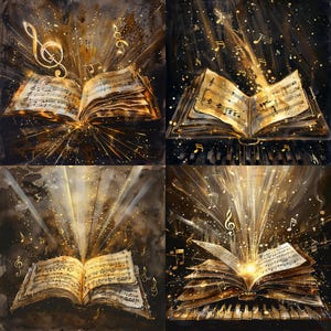 24 Vintage Musical Notes Clipart, Piano Sheet Music Illustration ...